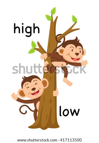 Opposite Words High Low Vector Illustration Stock Vector (Royalty Free ...