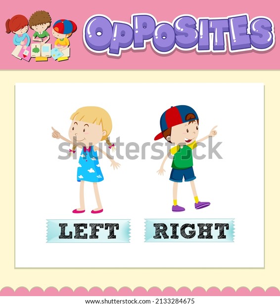 Opposite Words Left Right Illustration: เวกเตอร์สต็อก (ปลอดค่าลิขสิทธิ์ ...