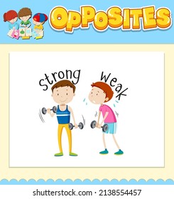 Opposite Words Strong Weak Illustration Stock Vector (Royalty Free ...