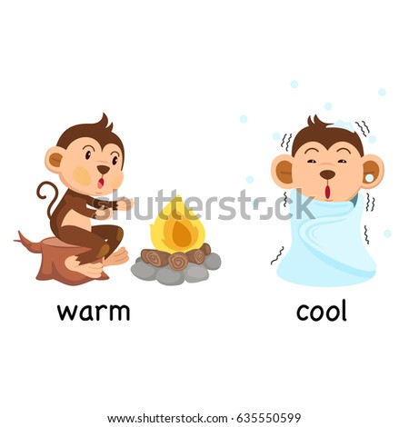 Opposite Words Warm Cool Vector Illustration Stock Vector (Royalty Free ...