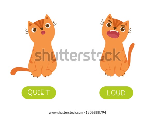Opposites Concept Quiet Loud Educational Antonyms Stock Vector (Royalty ...
