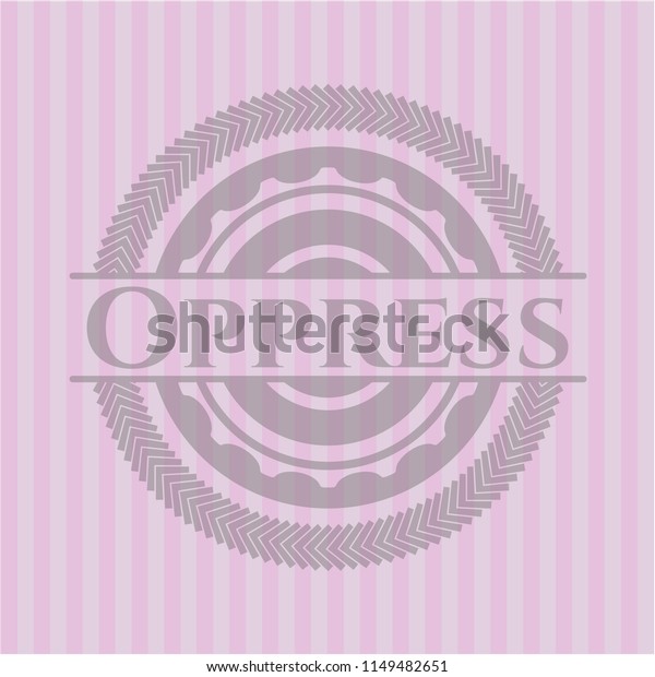 Oppress Badge Pink Background Stock Vector (Royalty Free) 1149482651 ...