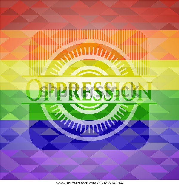 Oppression Lgbt Colors Emblem Stock Vector (Royalty Free) 1245604714 ...