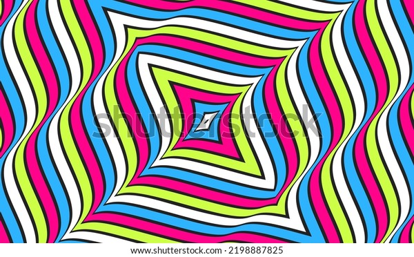 Optic Art Illustration Colored Squares Geometric Stock Vector (Royalty ...