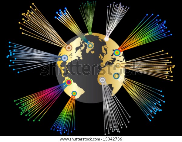 Optic Fibers Vector Illustration Stock Vector (Royalty Free) 15042736