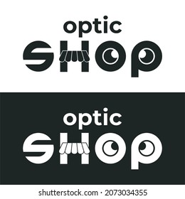 Optic Shop Lettering Typography Wordmark Logo Stock Vector (Royalty ...
