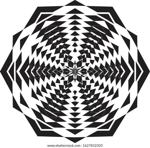 Optical Art Inspired Polygon Mandala Can Stock Vector (Royalty Free ...
