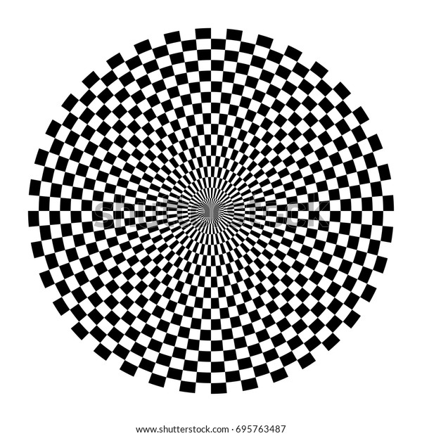 Optical circle. Circular op art element. Isolated radiating circle ...