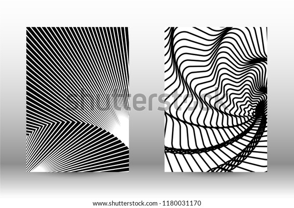 Optical Contrast Set Abstract Patterns Distorted Stock Vector (Royalty ...