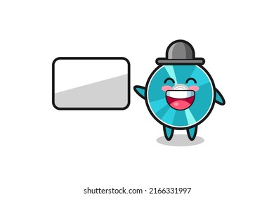 Optical Disc Cartoon Illustration Doing Presentation Stock Vector ...
