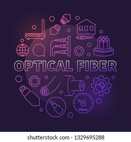 Optical Fiber Vector Round Colorful Outline Stock Vector (Royalty Free ...