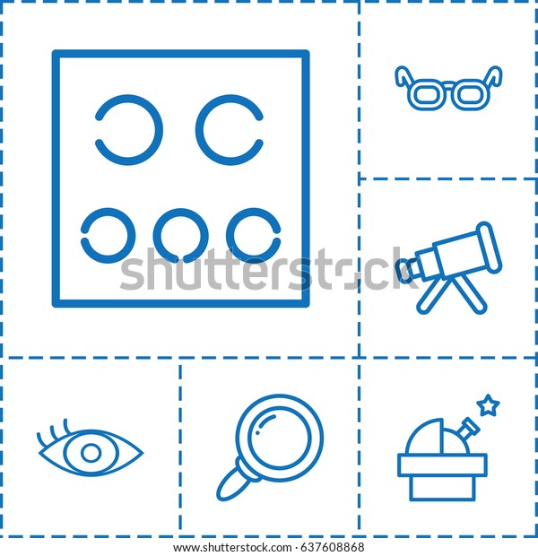 Optical Icon Set 6 Optical Outline Stock Vector (Royalty Free ...