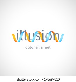 Optical Illusion Concept Abstract Logo Design Stock Vector (Royalty ...
