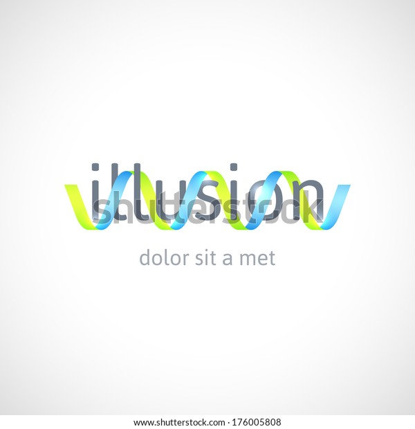 Optical Illusion Concept Abstract Logo Design Stock Vector (Royalty ...
