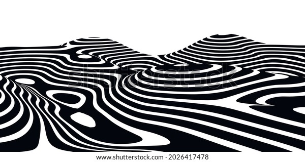 Optical Illusion Curve Wave Abstract Vector Stock Vector (Royalty Free ...