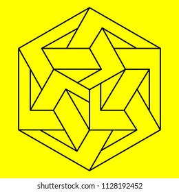 Optical Illusion Geometric Figure Hexagon Stock Vector (Royalty Free ...