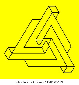 Optical Illusion Geometric Figure Triangle Stock Vector (Royalty Free ...