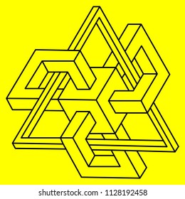 Optical Illusion Geometric Figure Triangle Stock Vector (Royalty Free ...