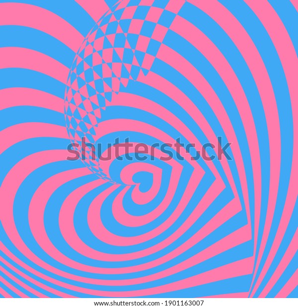Optical Illusion Heart Vector Illustration Abstract Stock Vector ...