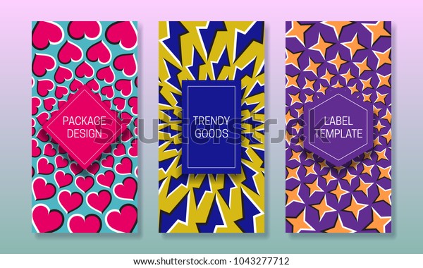 Optical Illusion Packaging Design Set Colorful Stock Vector (Royalty ...