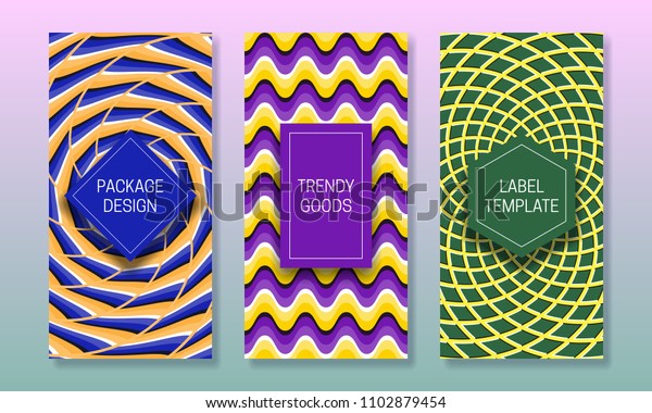 Optical Illusion Packaging Design Set Colorful Stock Vector (Royalty ...