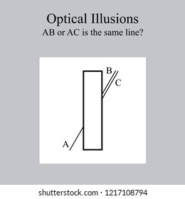 Optical Illusion Straight Line Interrupted By Stock Vector (Royalty ...