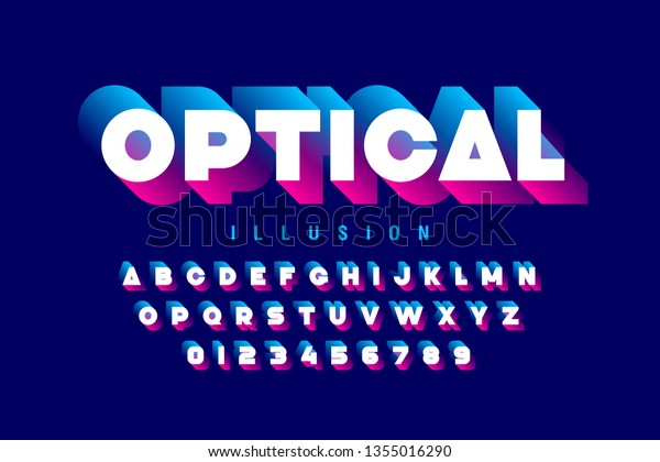 Optical Illusion Style Font Design Alphabet Stock Vector (Royalty Free ...