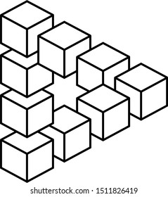Optical Illusion Vector Outline Icon: vector de stock (libre de ...