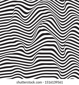 Optical Illusion Wave Black White Lines Stock Vector (Royalty Free ...