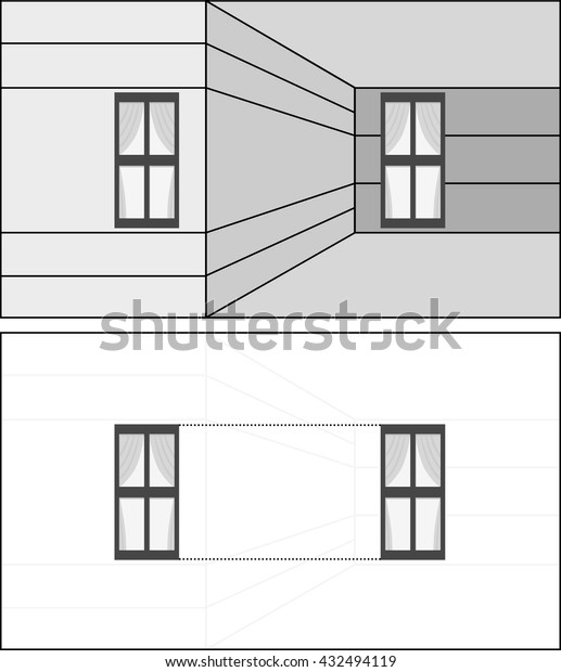 Optical Illusion Window On Left Appears Stock Vector (Royalty Free ...