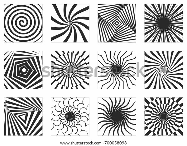 Optical Illusions Sunburst Vortex Set Vector Stock Vector (Royalty Free ...