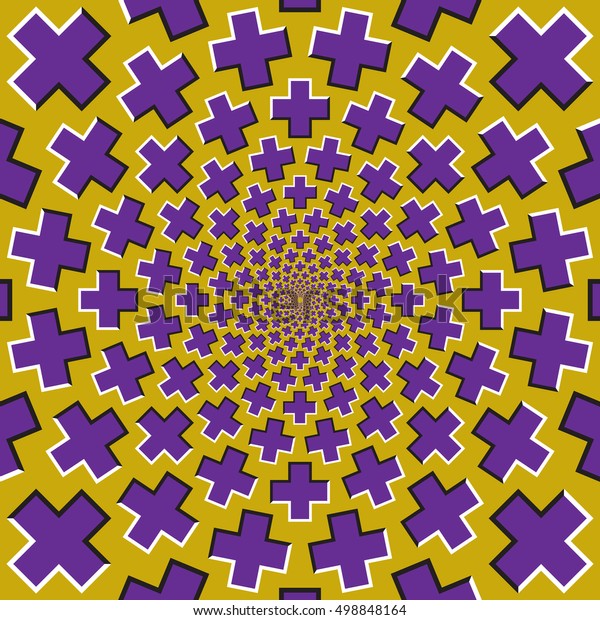 Optical Motion Illusion Background Purple Crosses Stock Vector (Royalty ...