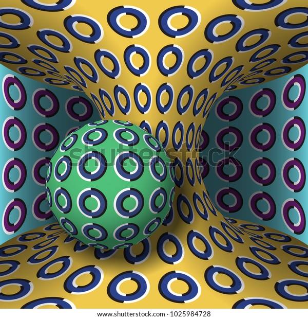 Optical Motion Illusion Illustration Sphere Rotation Stock Vector ...