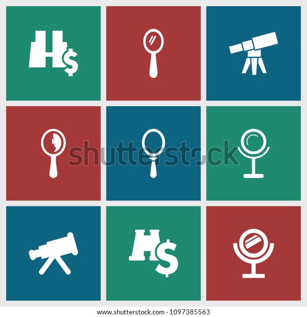 Optics Icon Collection 9 Optics Filled Stock Vector (Royalty Free ...