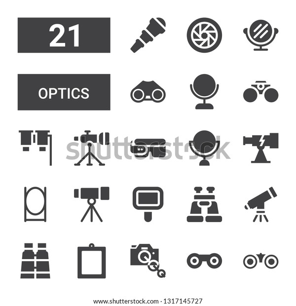 Optics Icon Set Collection 21 Filled Stock Vector (Royalty Free ...