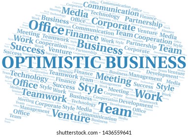 Optimistic Business Word Cloud Collage Made Stock Vector (Royalty Free ...