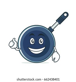 Enthusiastic Frying Pan Cartoon Style Character Stock Vector (Royalty ...