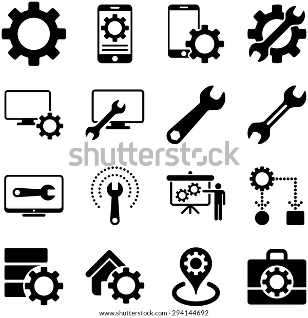 Options Service Tools Icon Set Vector: เวกเตอร์สต็อก (ปลอดค่าลิขสิทธิ์ ...