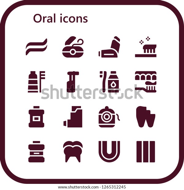Oral Icon Set 16 Filled Oral Stock Vector (Royalty Free) 1265312245 ...