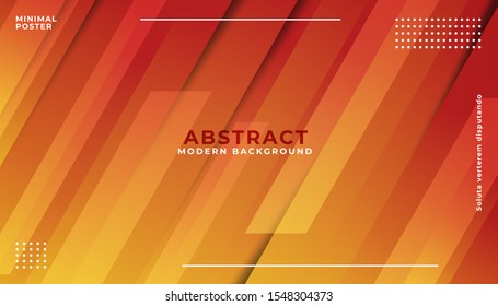 Abstract Orange Color Geometric Shapes Backgroundwavy Stock Vector ...