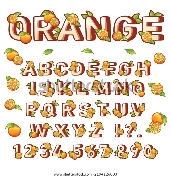 Orange Alphabet Illustration These Letters Allow Stock Vector (Royalty ...