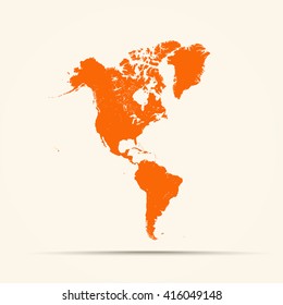 Orange America Map Illustration: vector de stock (libre de regalías ...