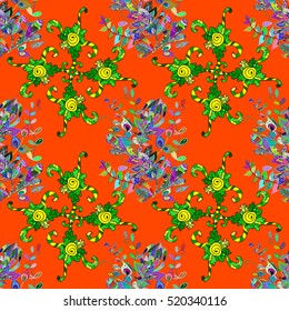 Orange Background Green Blue Doodles Vector Stock Vector (Royalty Free ...