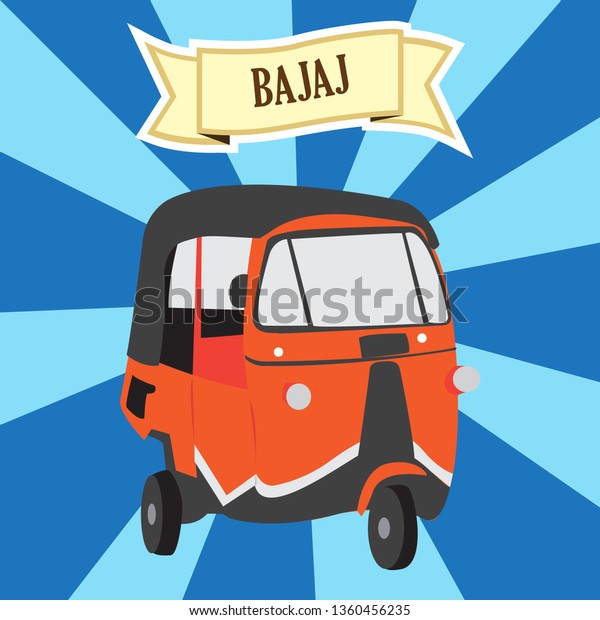 Orange Bajaj Transportation Commonly Seen Jakarta Stock Vector (Royalty ...