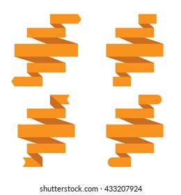 Orange Banner Ribbon Vector Set On Stock Vector (Royalty Free ...