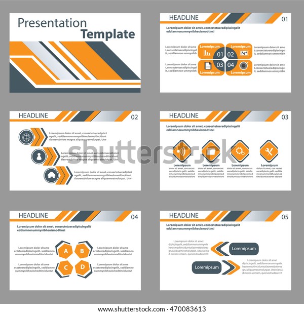 Orange Black Presentation Template Infographic Elements Stock Vector ...