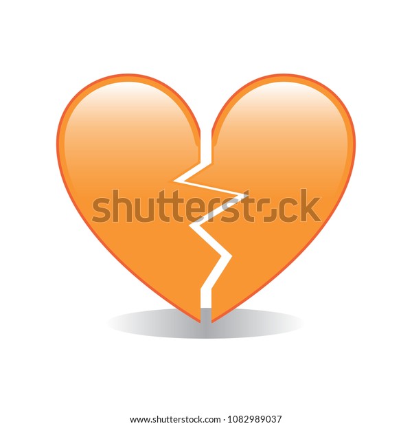 Orange Broken Heart Emoji Vector: vector de stock (libre de regalías ...