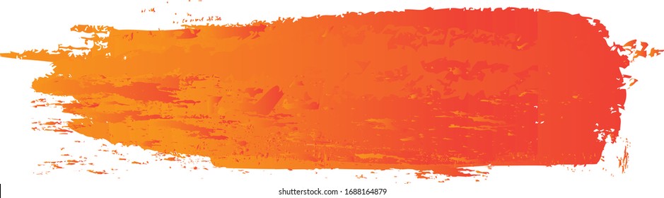 Vektor Stok Orange Brush Stroke Isolated On White (Tanpa Royalti ...