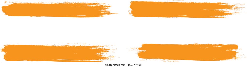 Orange Brush Stroke Set Isolated On Stock Vector (Royalty Free) 1573346791