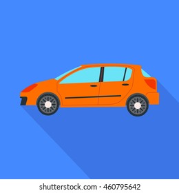 Orange Car Vector Illustration Hatchback Automobile Stock Vector ...